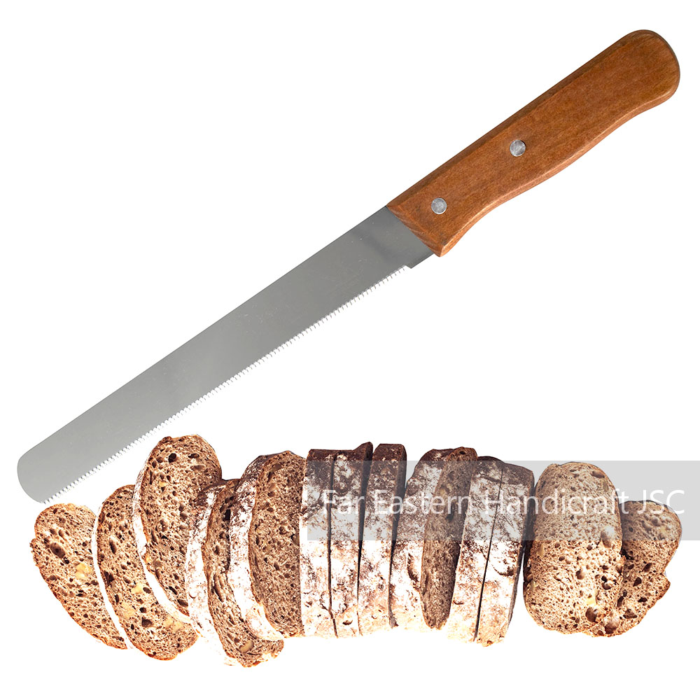 Bread Knife Serrated Blade with Wooden Handle - Fehandicraft.com